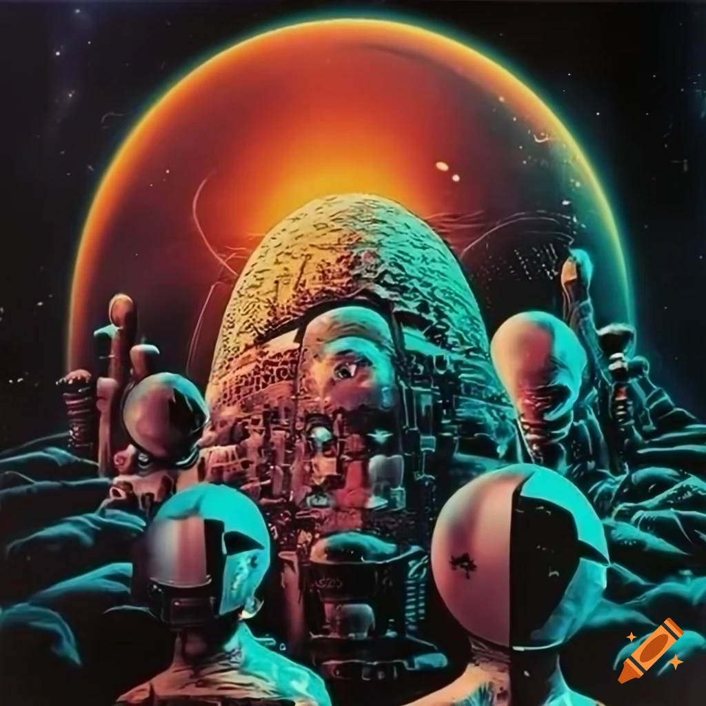 1970s epic counterculture utopian futurist science fiction movie poster ...