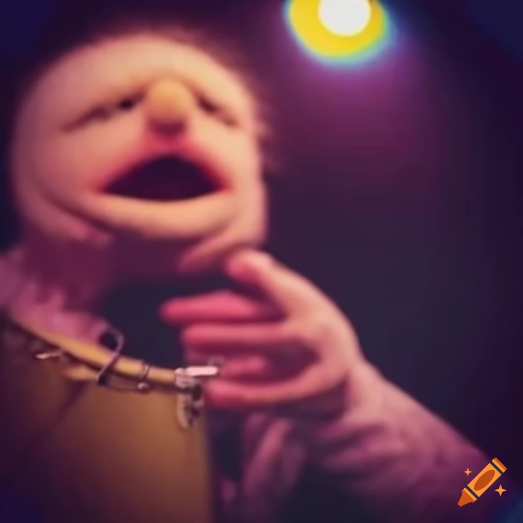 Photo realistic muppet drugband concert on Craiyon