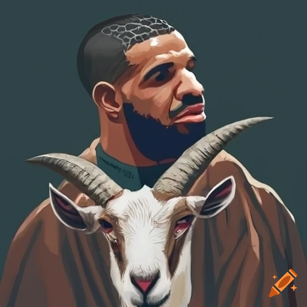 Drake and goat on Craiyon