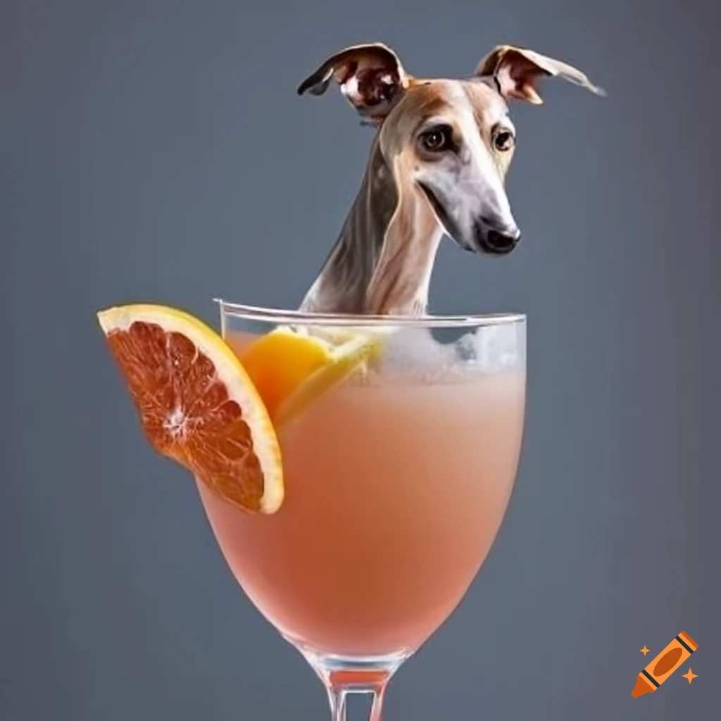 Greyhound cocktail with grapefruit wedge on Craiyon