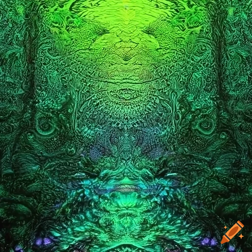 Psychedelic green jungle on Craiyon