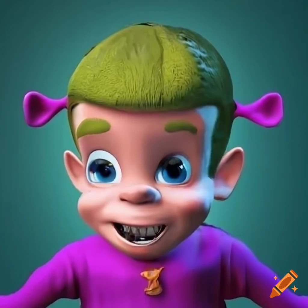 Shrek and jimmy neutron mashup on Craiyon