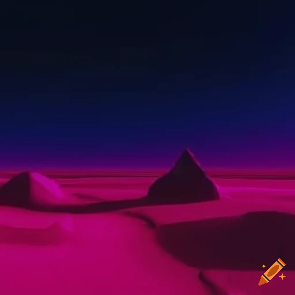 Low quality 3d cgi landscape reminiscent of early 90s graphics on Craiyon