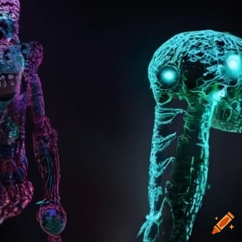 Glowing bioengineered biopunk on Craiyon