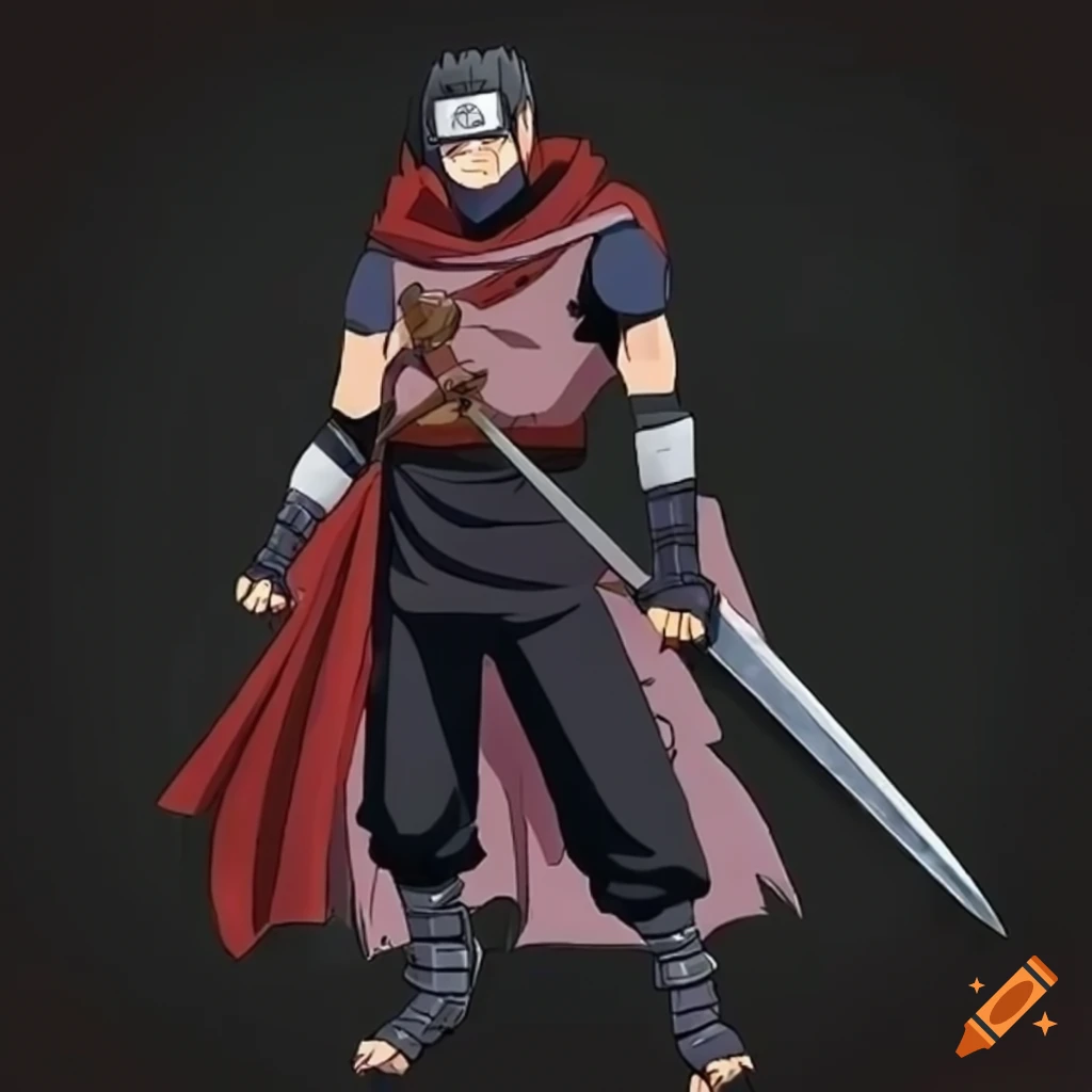 Itachi anbu and guts fusion in templar knight armor with sword on Craiyon