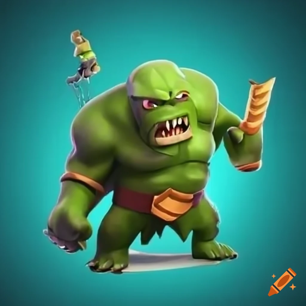 Green super mutant behemoth from Fallout in Clash Royale style on Craiyon