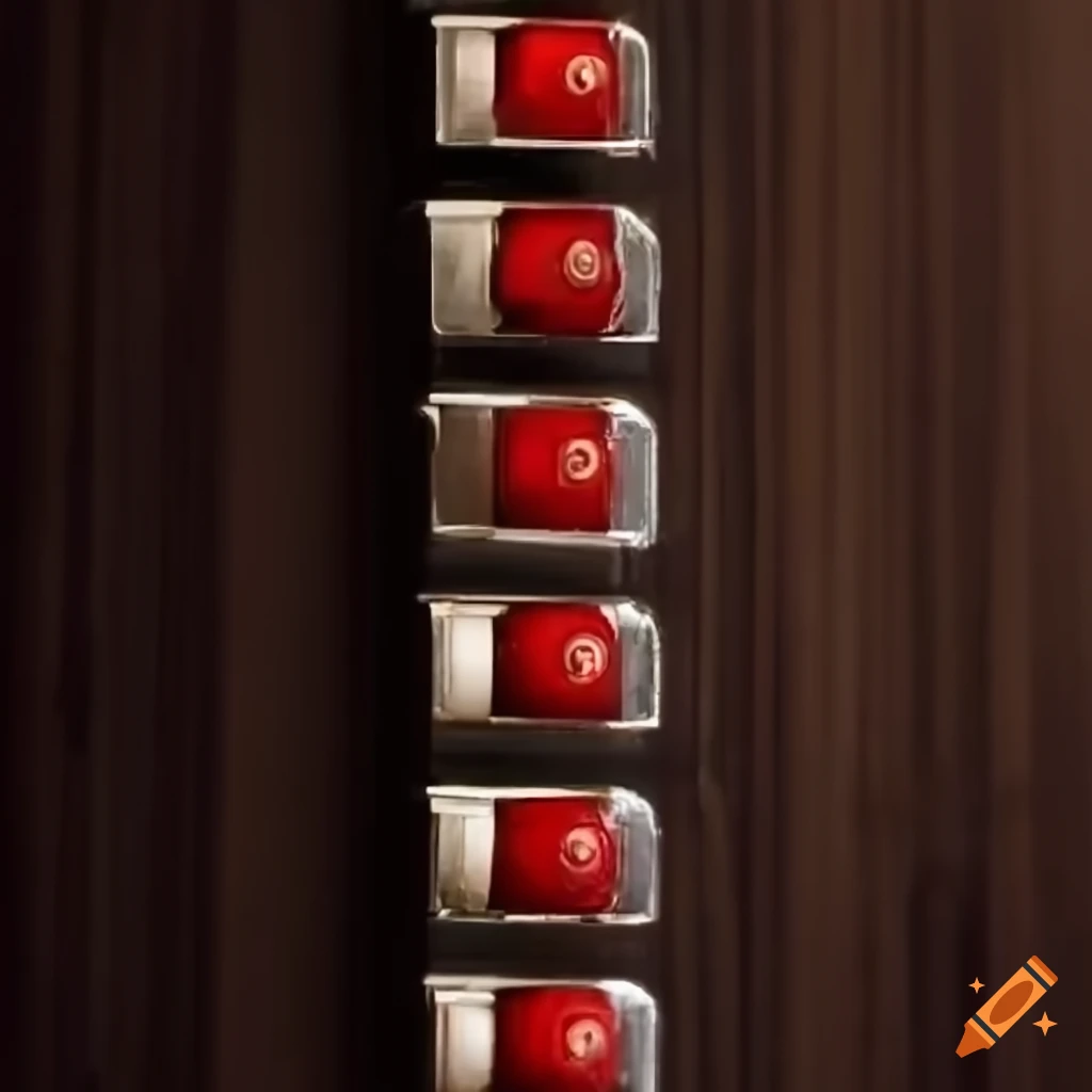 Vertical row of toggle switches on a bright panel in realistic style on ...