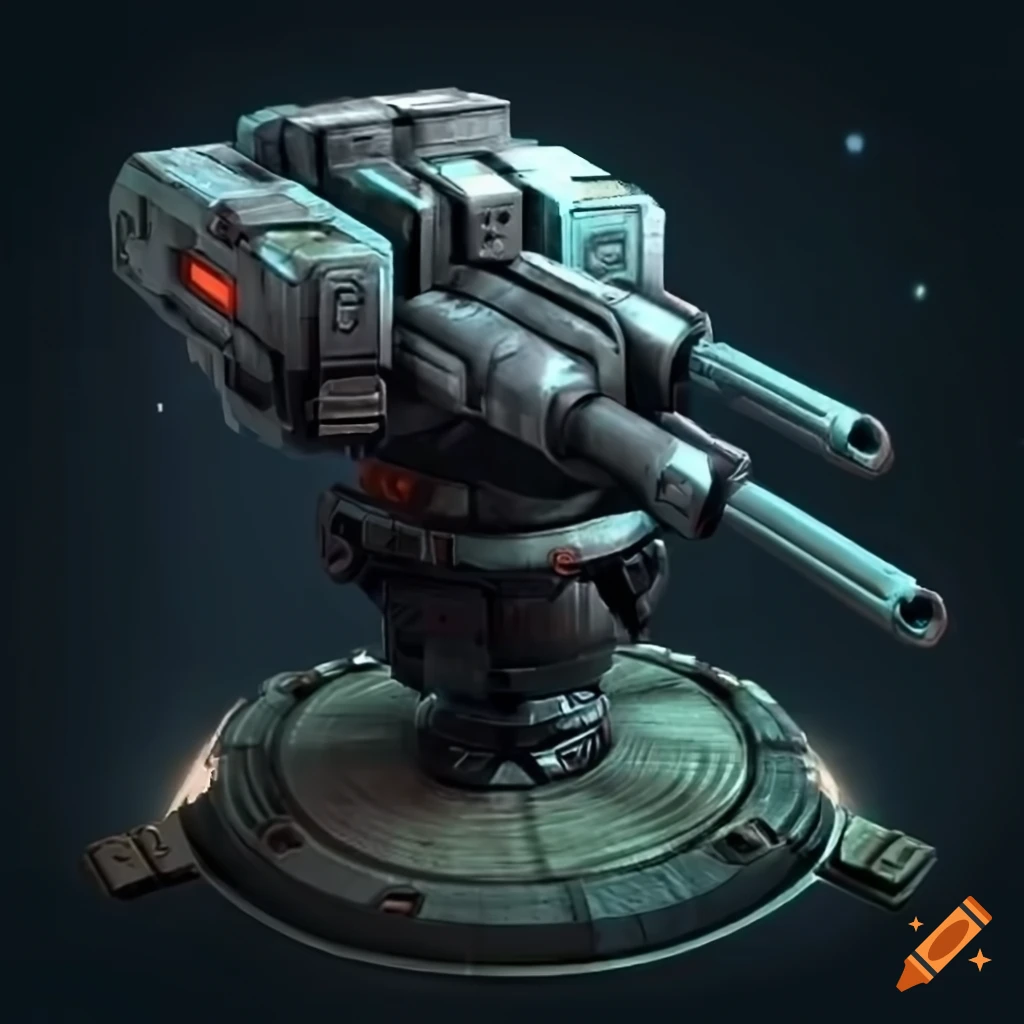 Sci-fi turret weapon on Craiyon