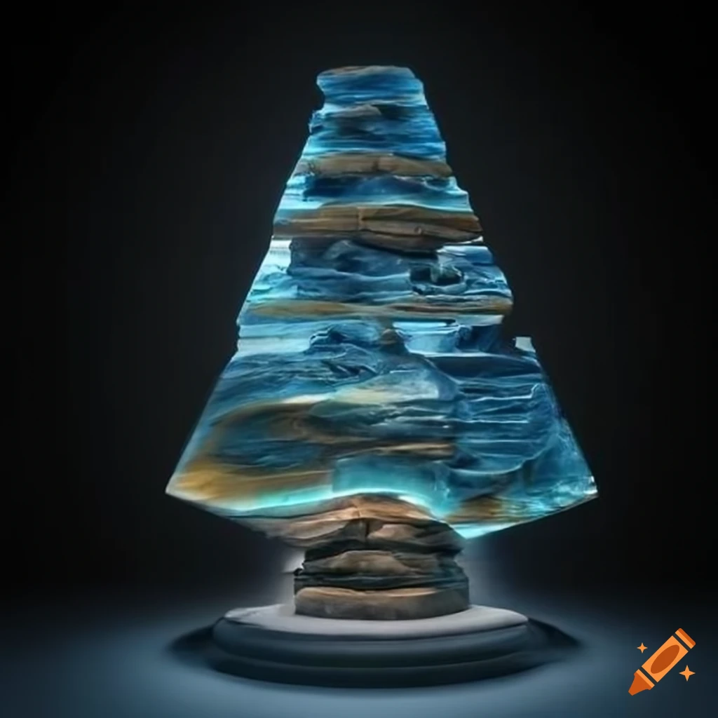 Prismatic stunning lighting in a forested island with a natural stone ...