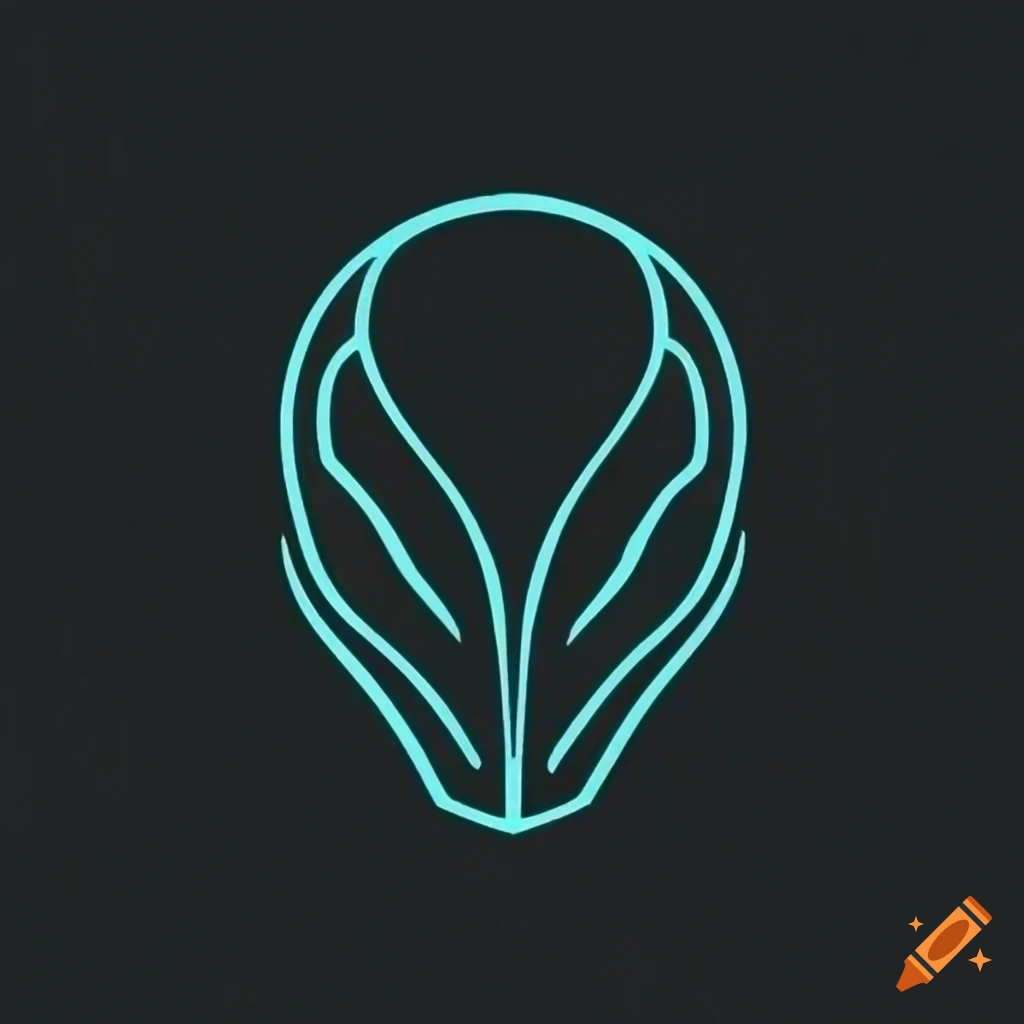 Sleek abstract modern logo for alien airsoft featuring futuristic alien ...