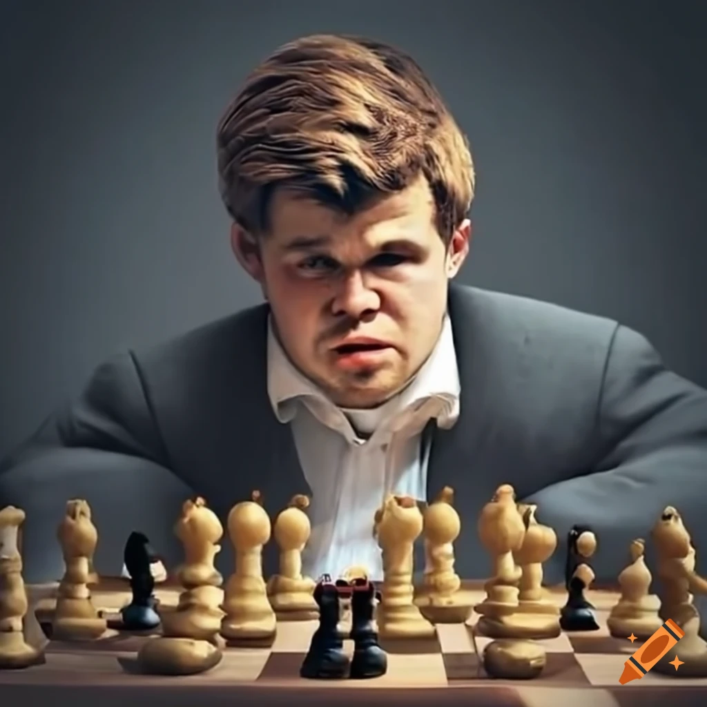 Magnus carlsen enjoying a bucket of chicken on Craiyon