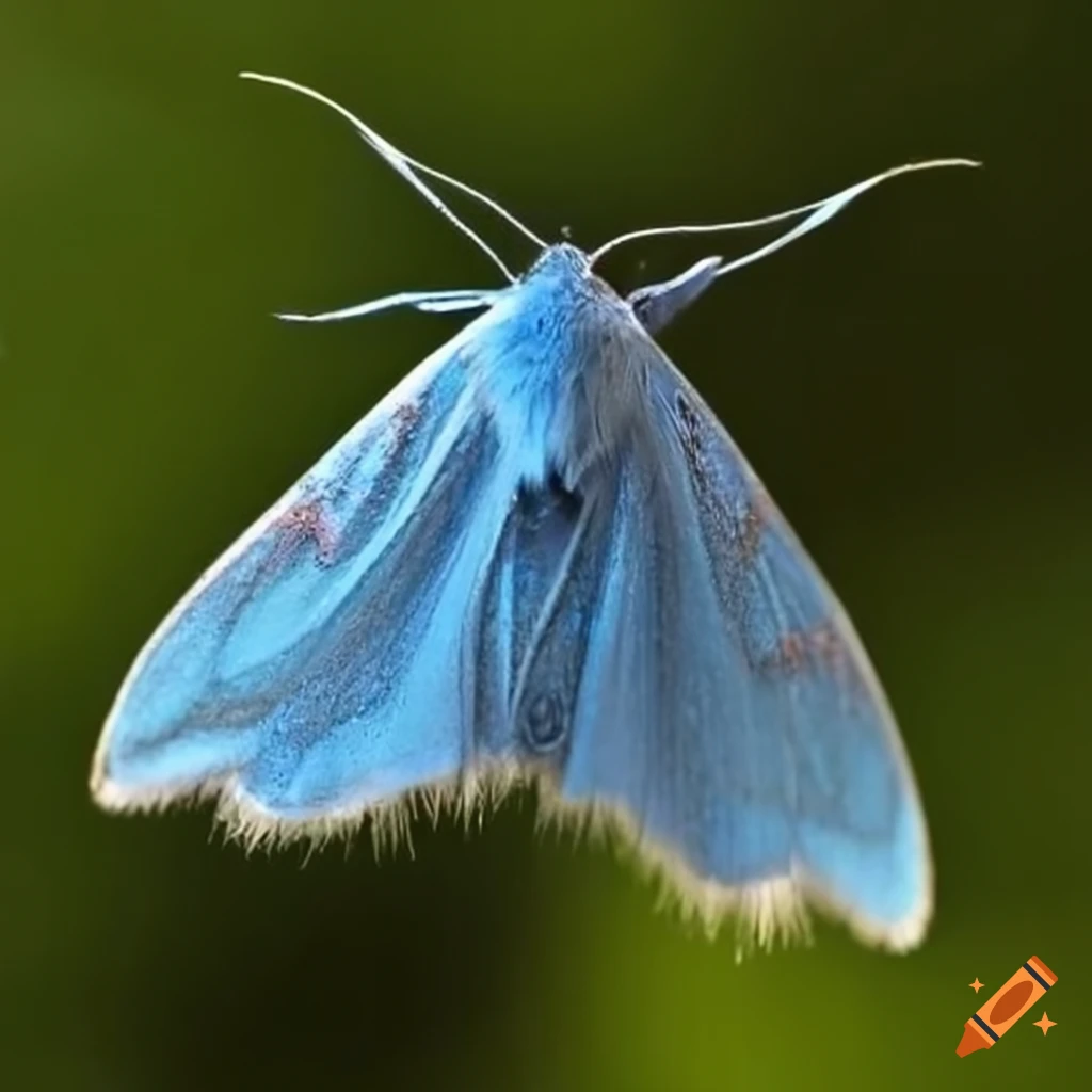 Blue fluffy cave moth on Craiyon