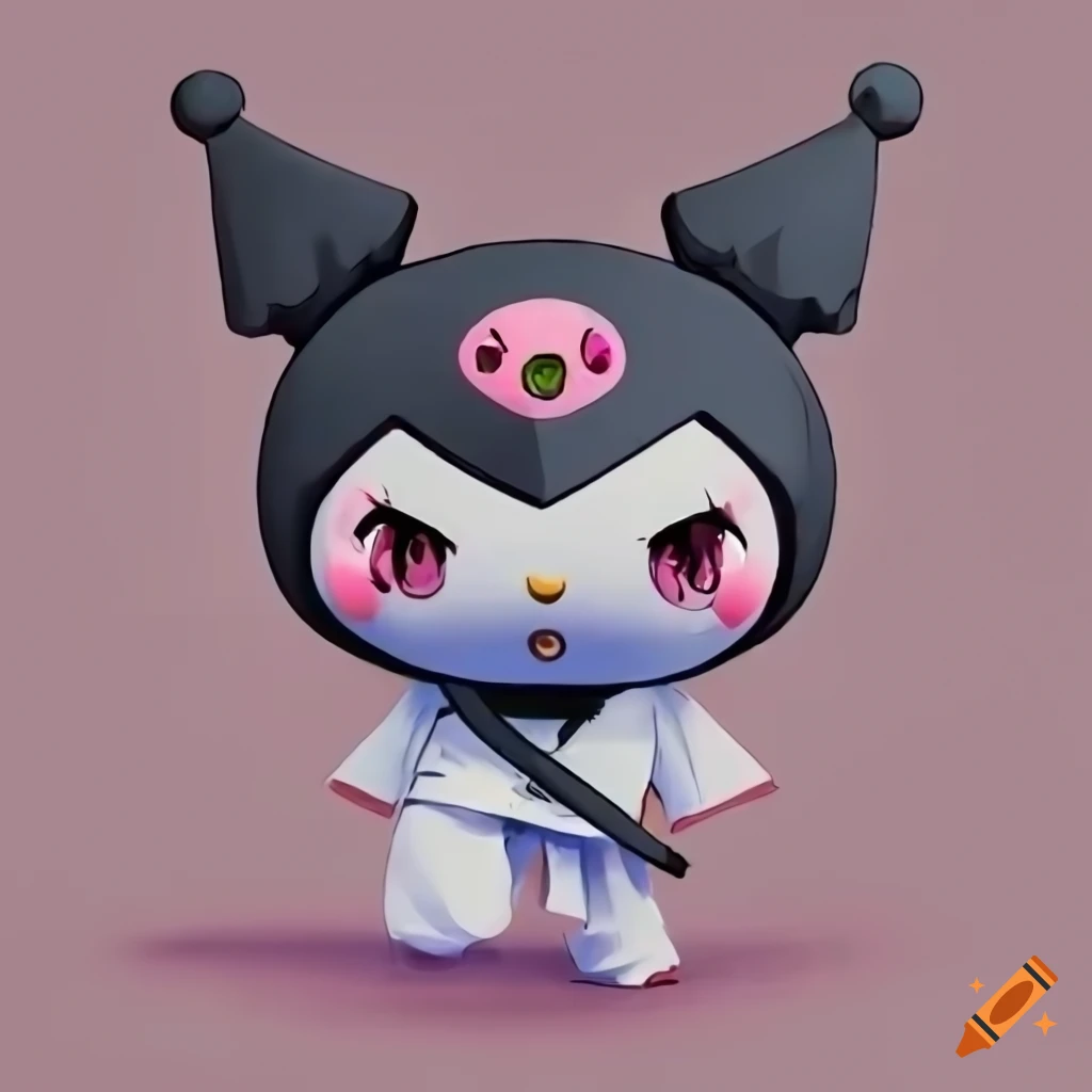 Kuromi wearing a karate outfit on Craiyon