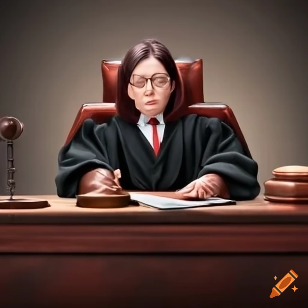 Judge sitting at desk on Craiyon