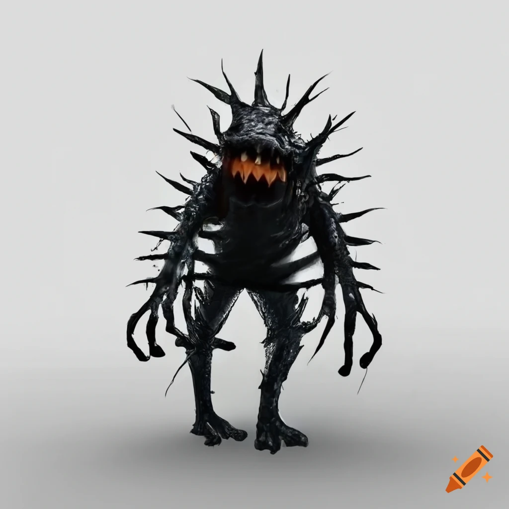 Black goo monster with spikes on Craiyon