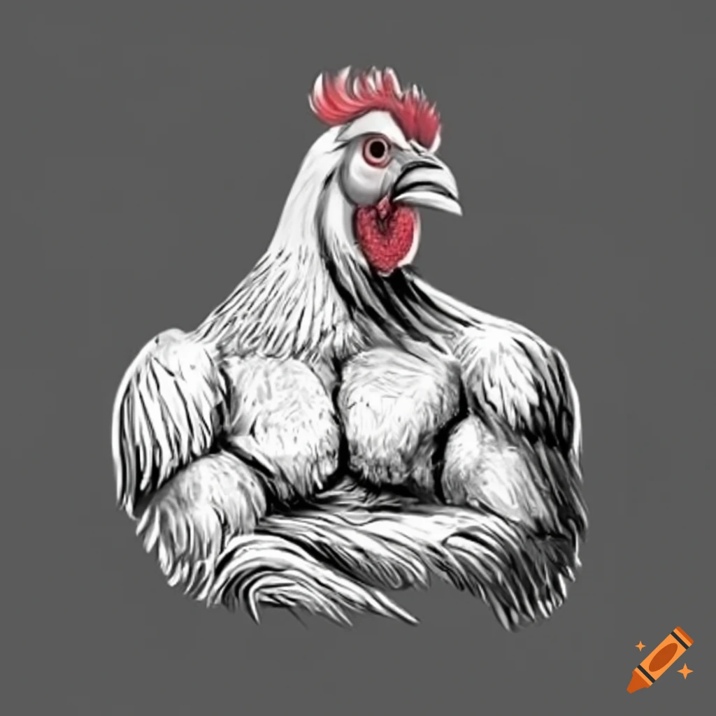 Buff chicken on Craiyon