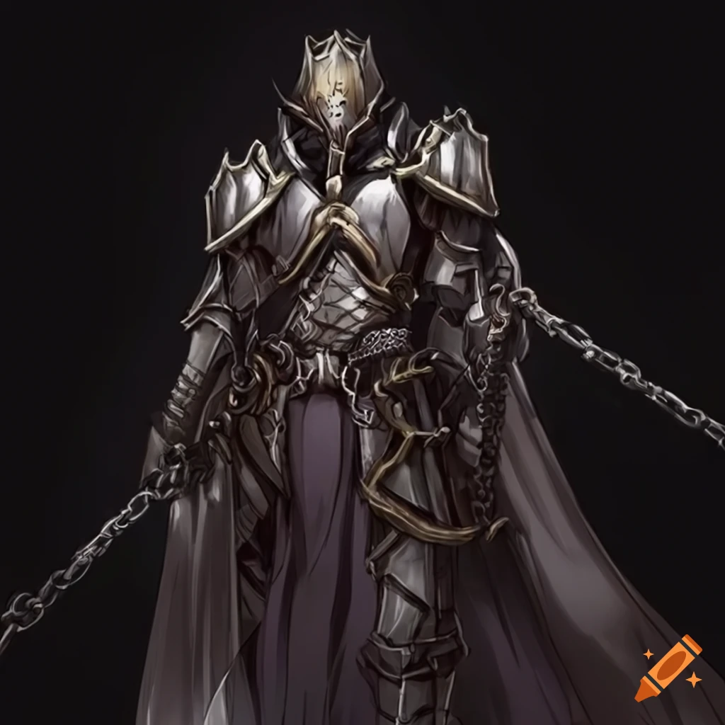 Anime knight with chained armor on Craiyon