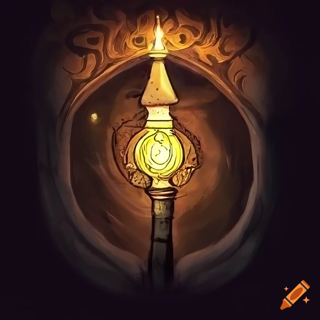 Magical artifact drawing with an illuminated hogwarts theme on Craiyon