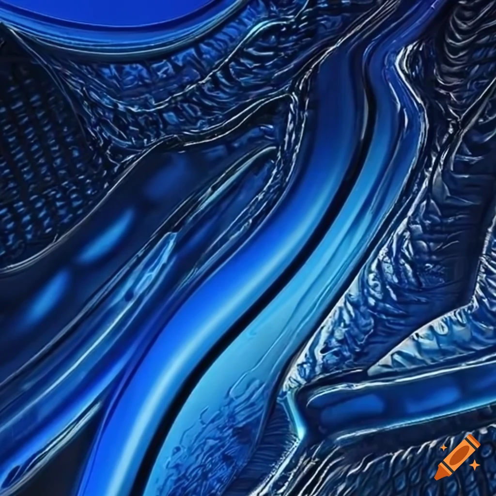 Futuristic metallic blue streets on Craiyon