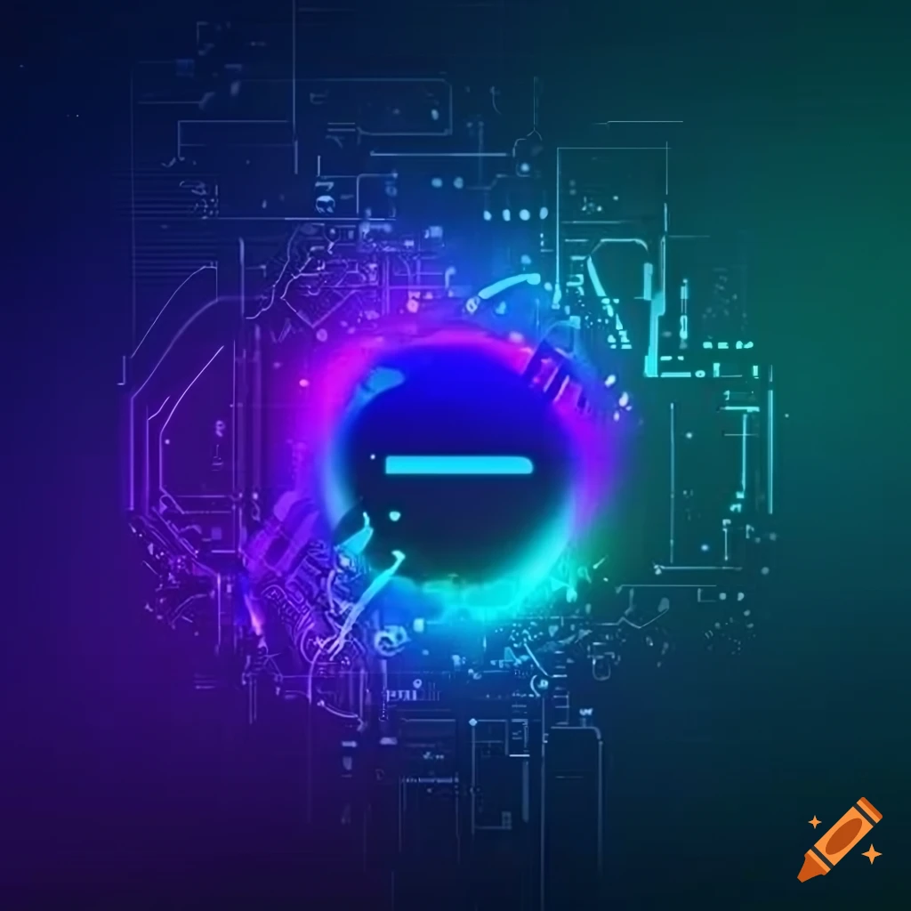 Tech-themed background for messaging app on Craiyon