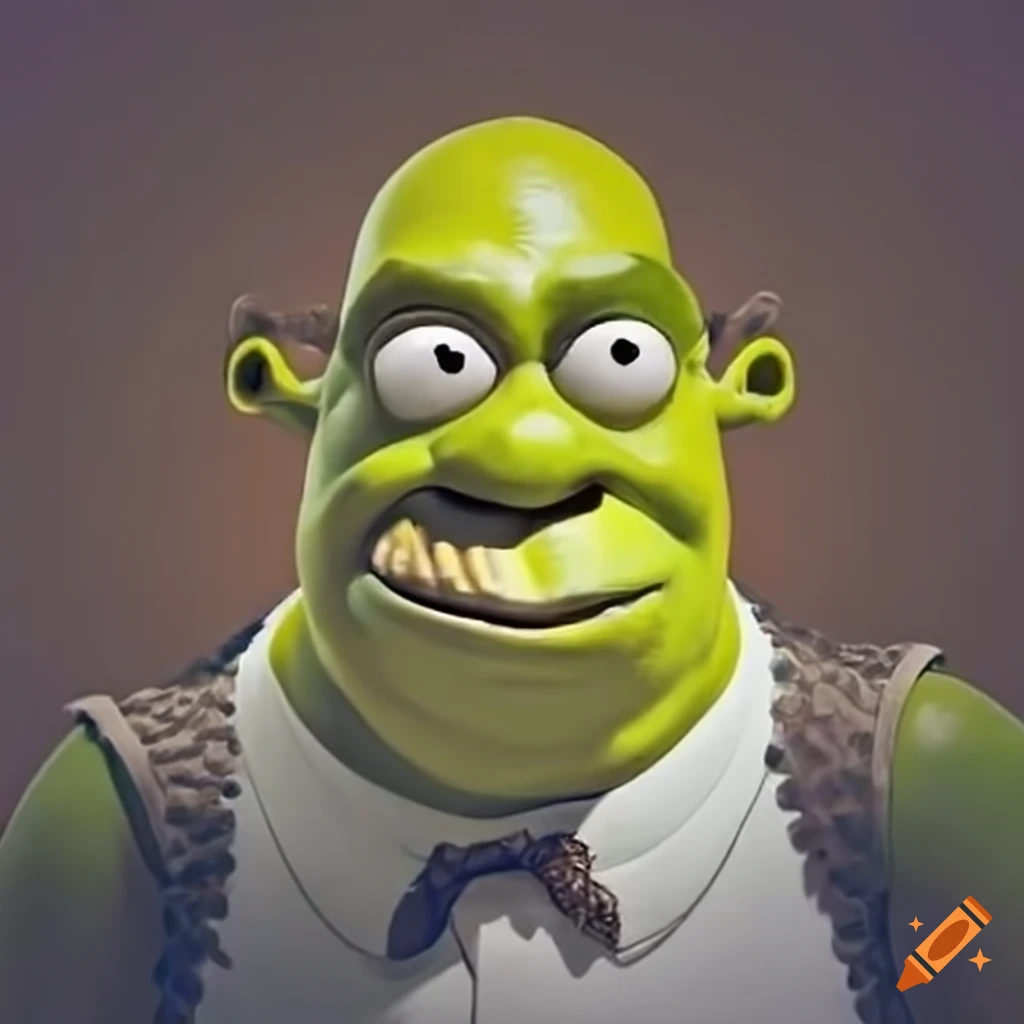 Cartoon characters shrek and homer simpson on Craiyon