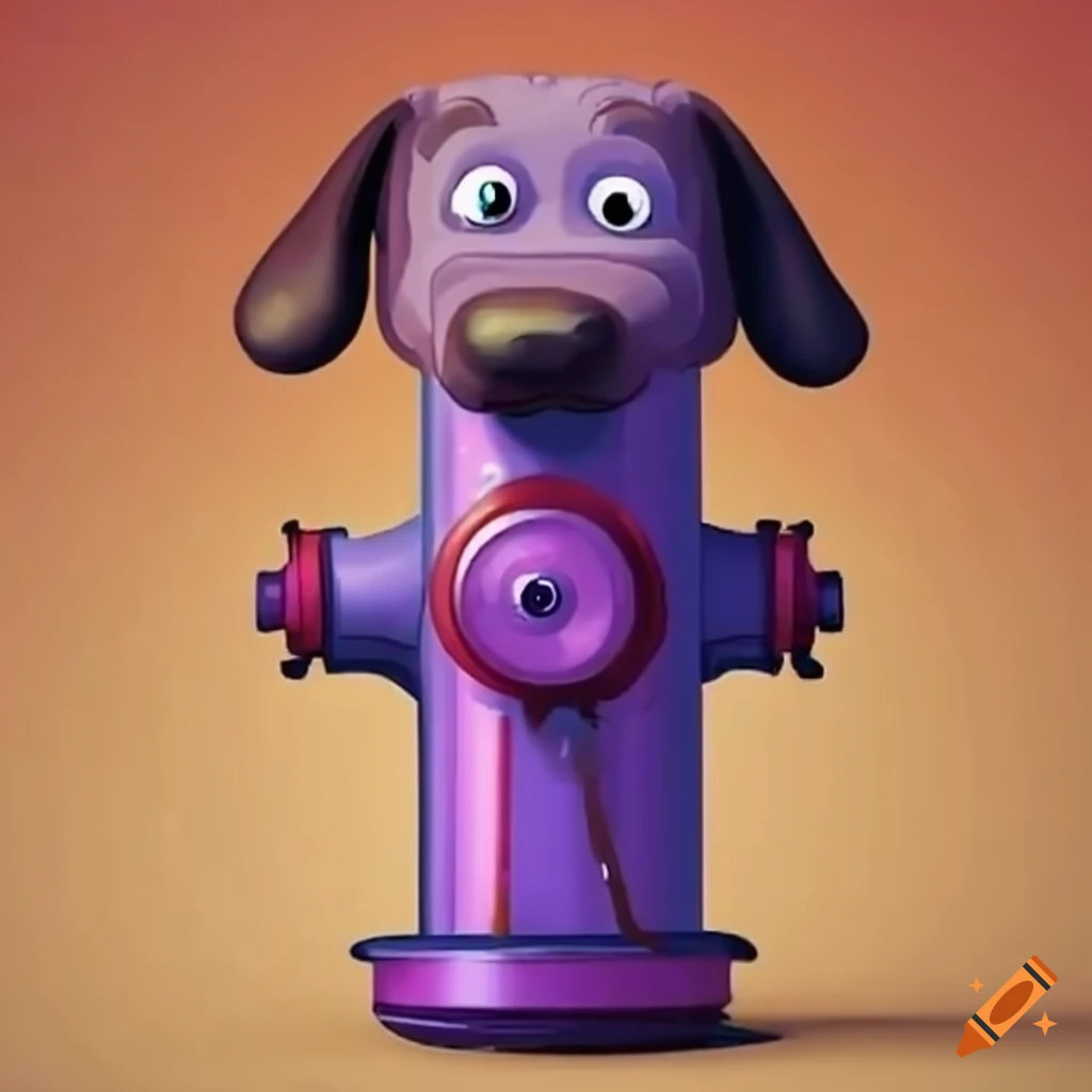 Cartoon dog near fire hydrant on Craiyon