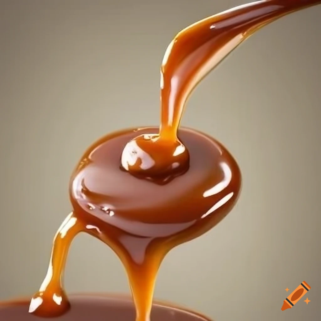 Pouring fresh caramel on Craiyon