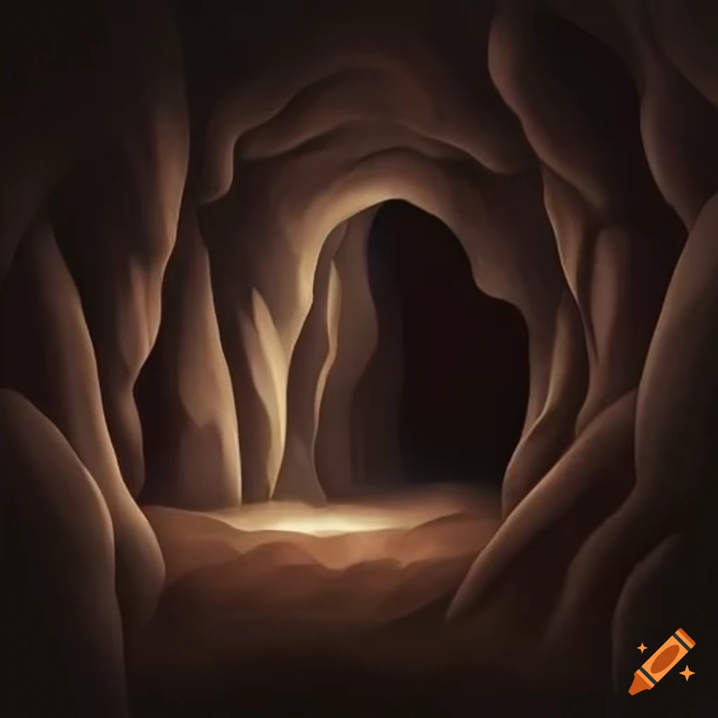 Dark brown cave on Craiyon