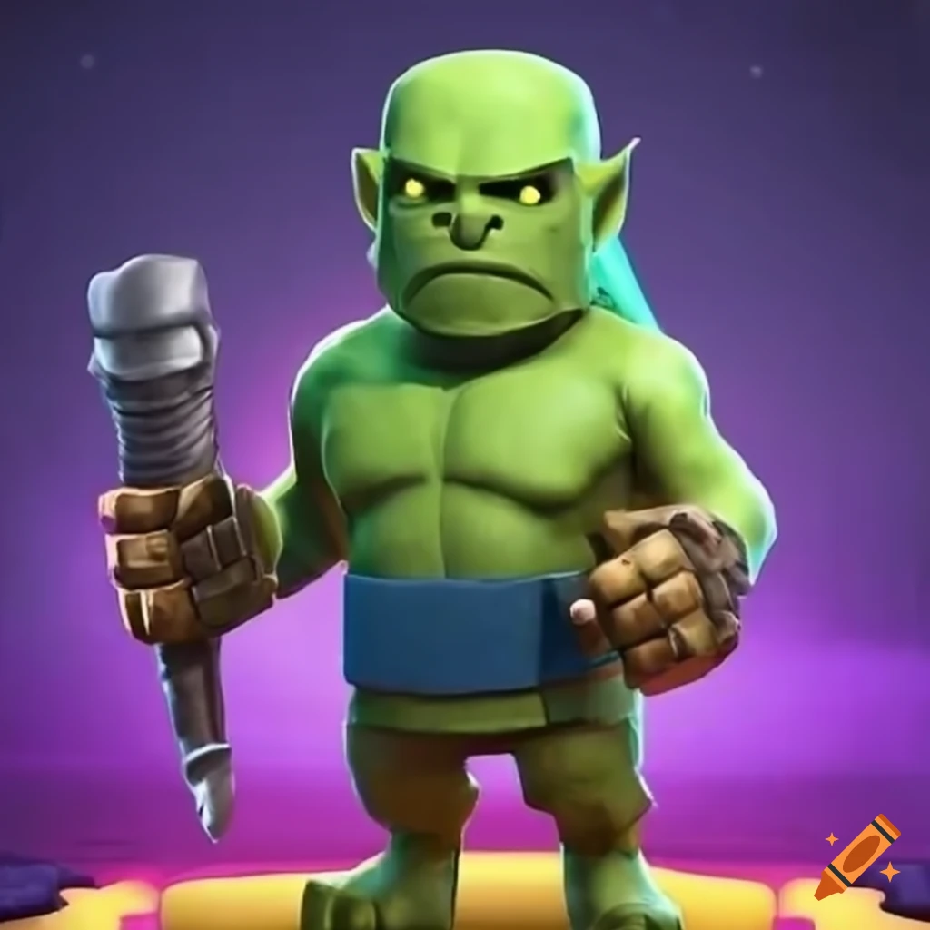 Green super mutant with armor from fallout 4 in clash royale art on Craiyon
