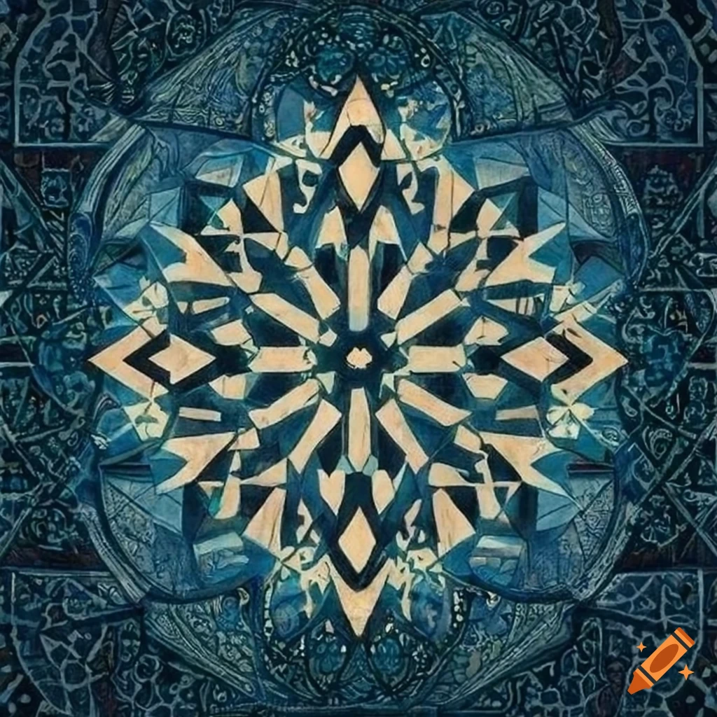 Islamic geometric art pattern on Craiyon