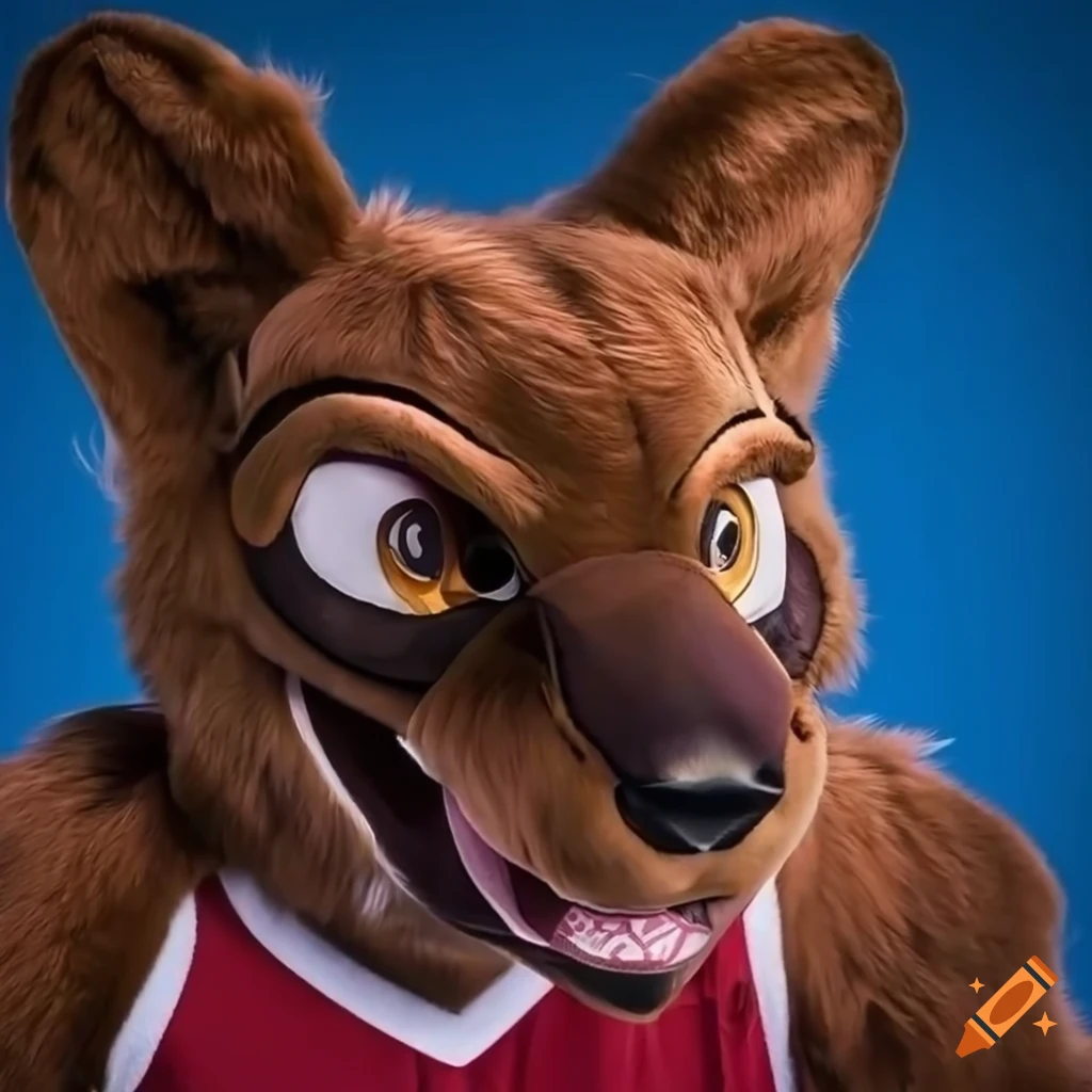 Fossa mascot costume fursuit wearing cheerleader uniform at school ...