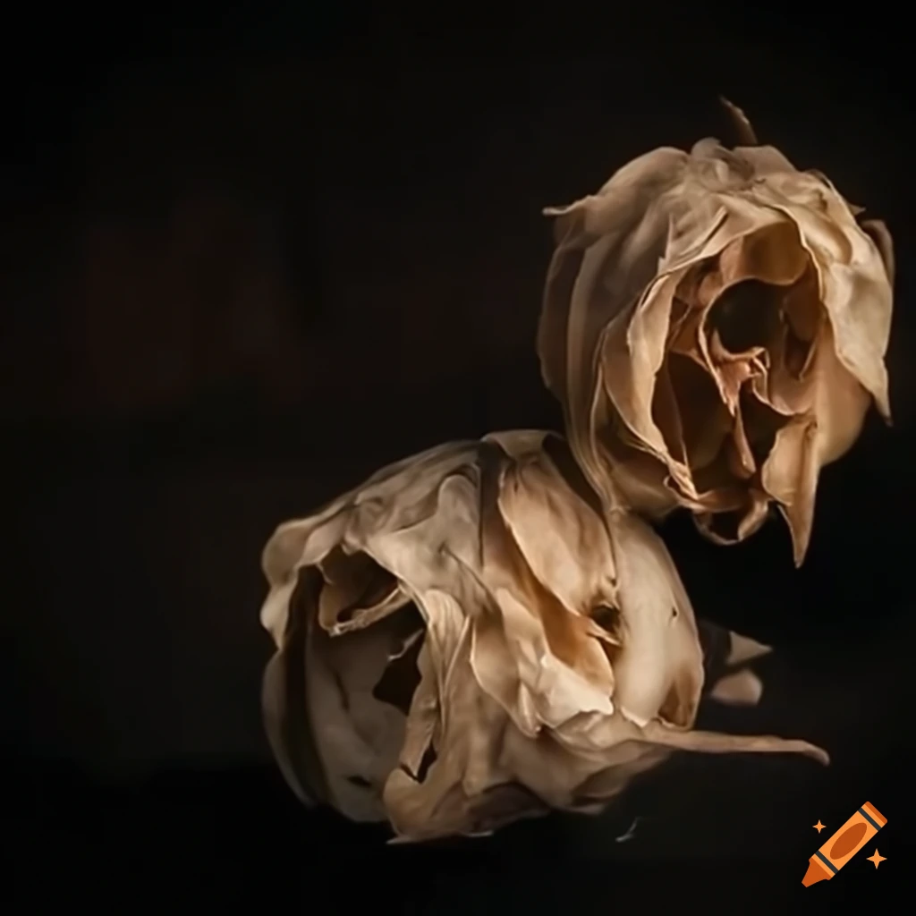 Wilted flowers with human faces on Craiyon