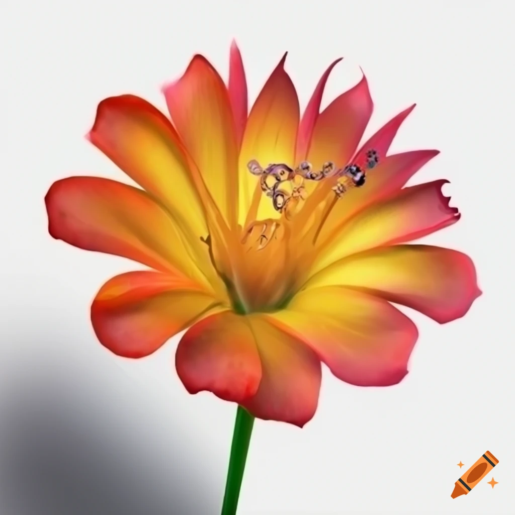 Sundrop flower from rapunzel on white background on Craiyon