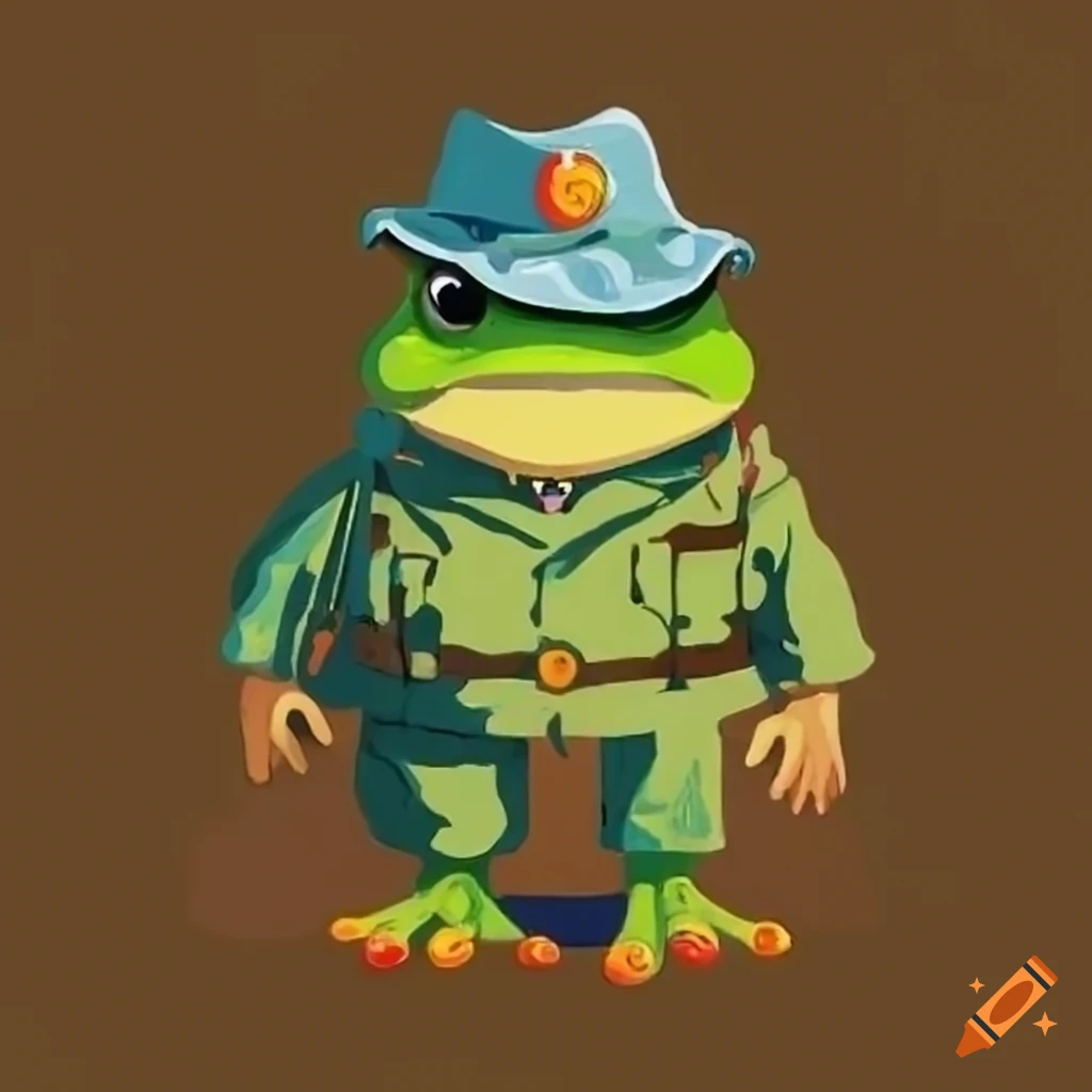 Frog character in ww2 military attire on Craiyon