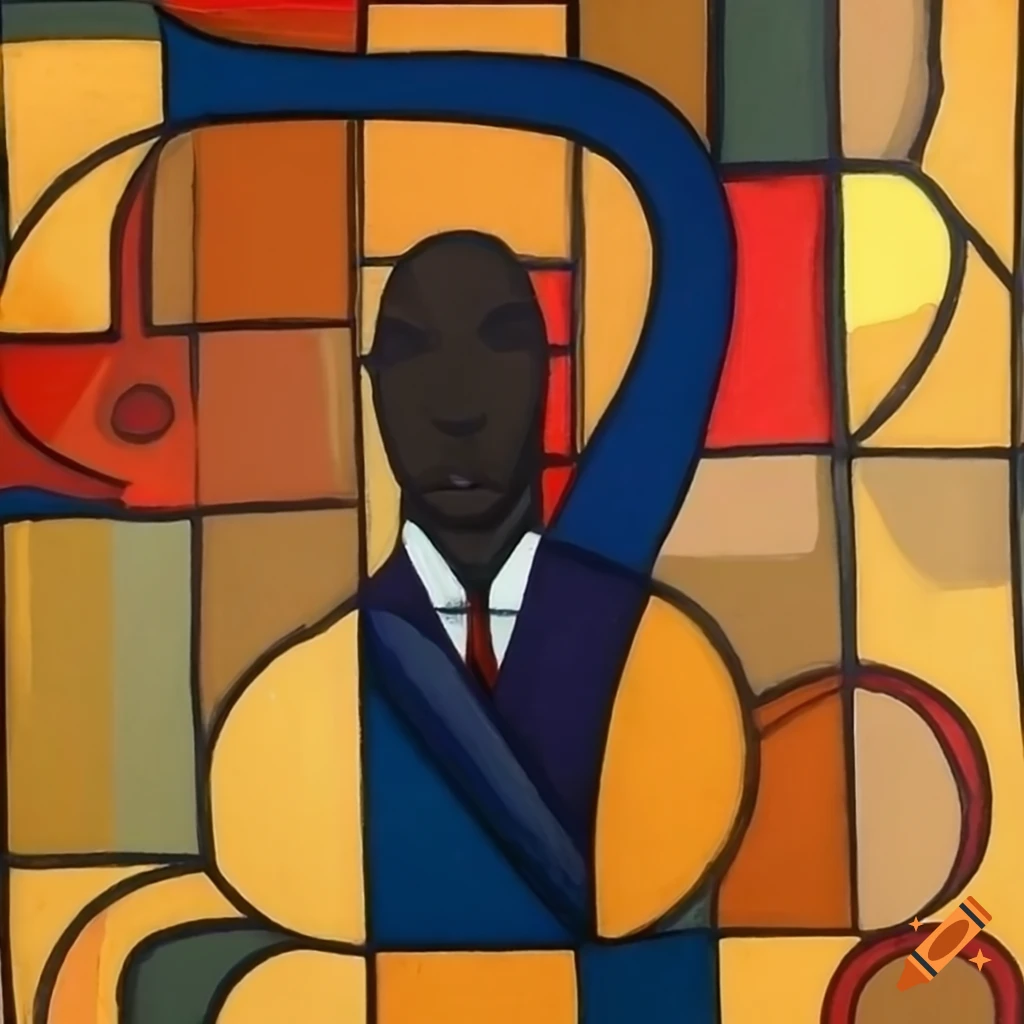 Abstract cubist artwork of a man on Craiyon