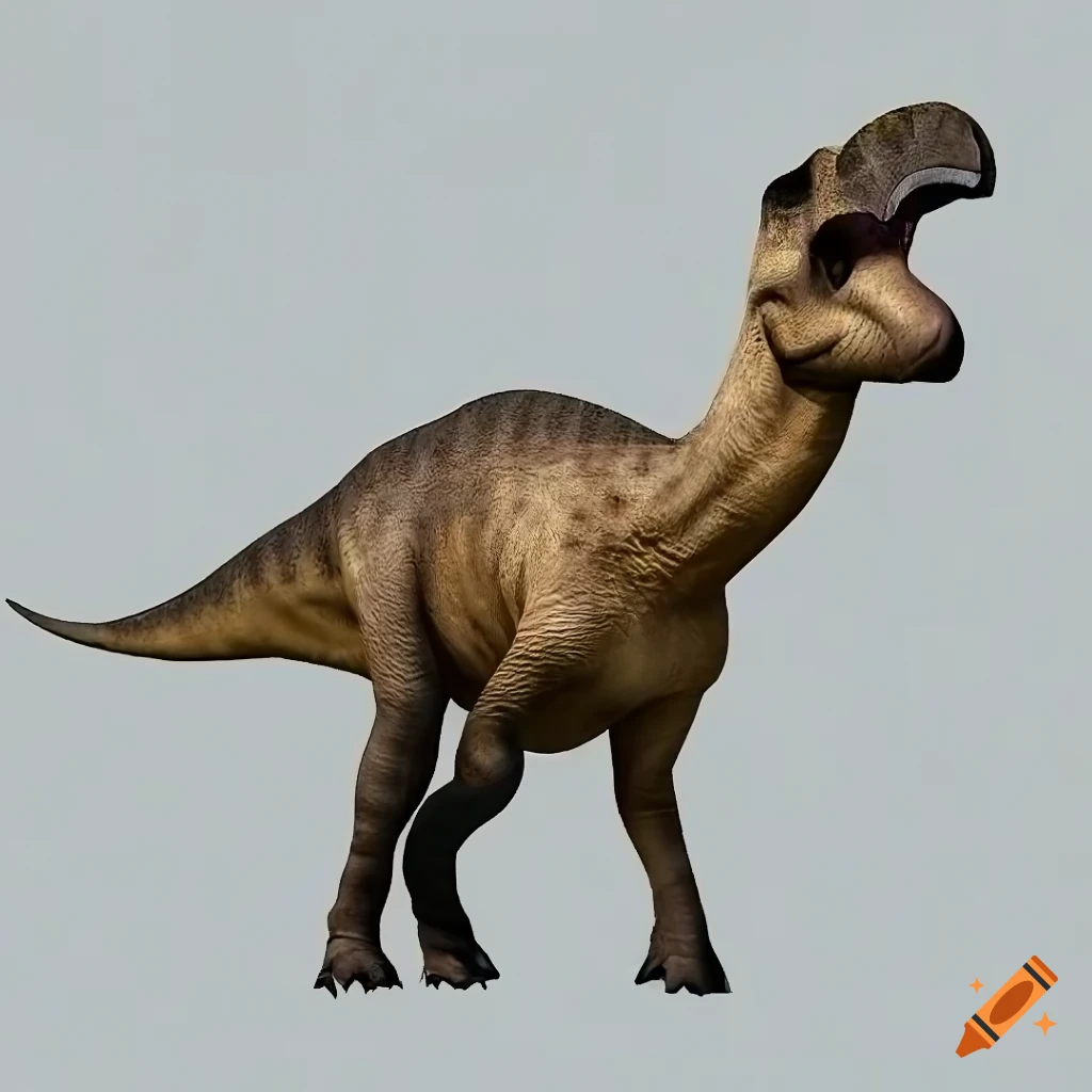 Realistic Hadrosaurus dinosaur in warm morning light on Craiyon