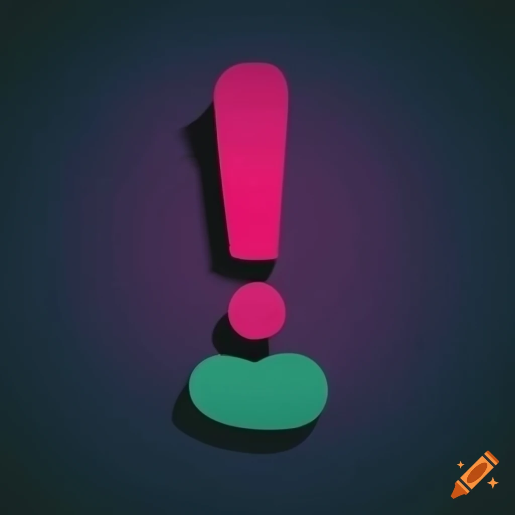 Retro style exclamation mark on a dark background on Craiyon