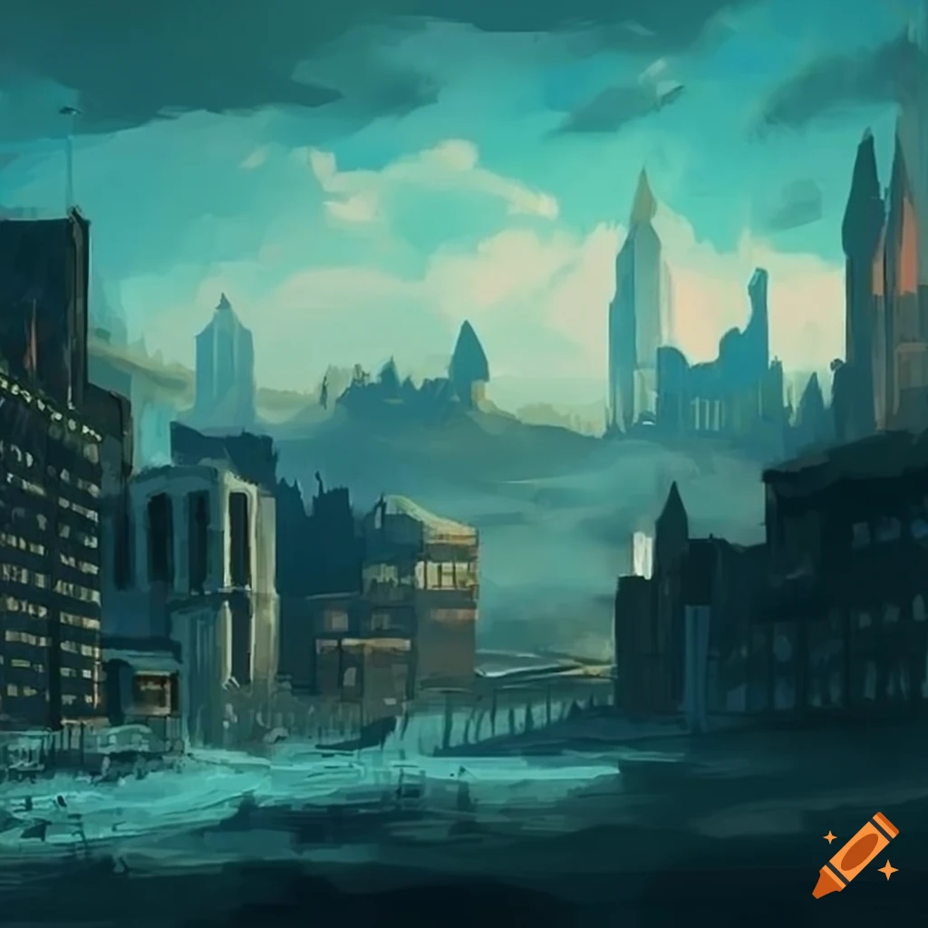 Cityscape concept art of syracuse ny in fallout universe style on Craiyon