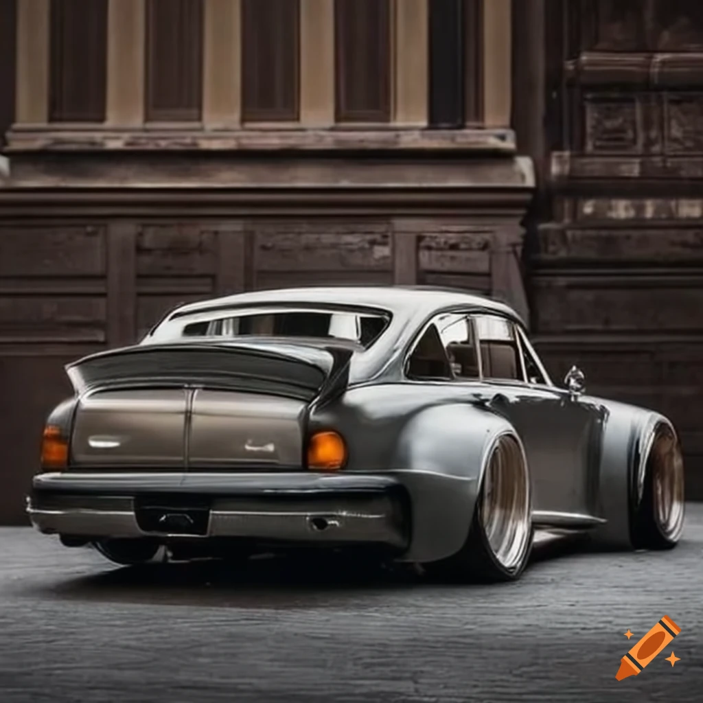 Modified old rolls royce with rwb body kit on Craiyon