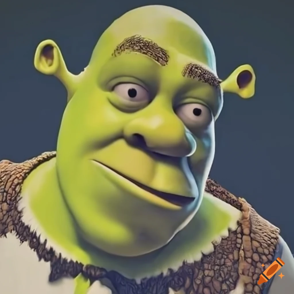 Depiction of shrek and homer simpson in a humorous scene on Craiyon