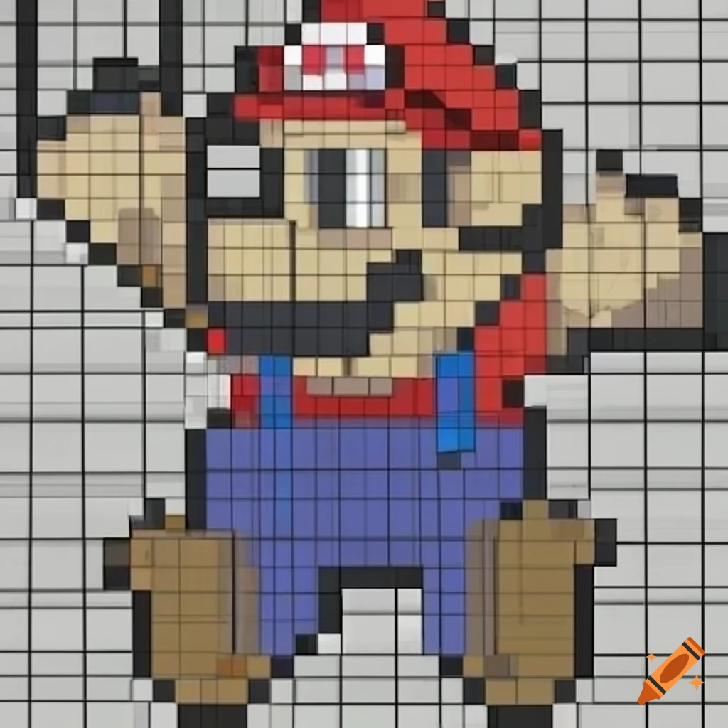 Pixel art of super mario character on Craiyon