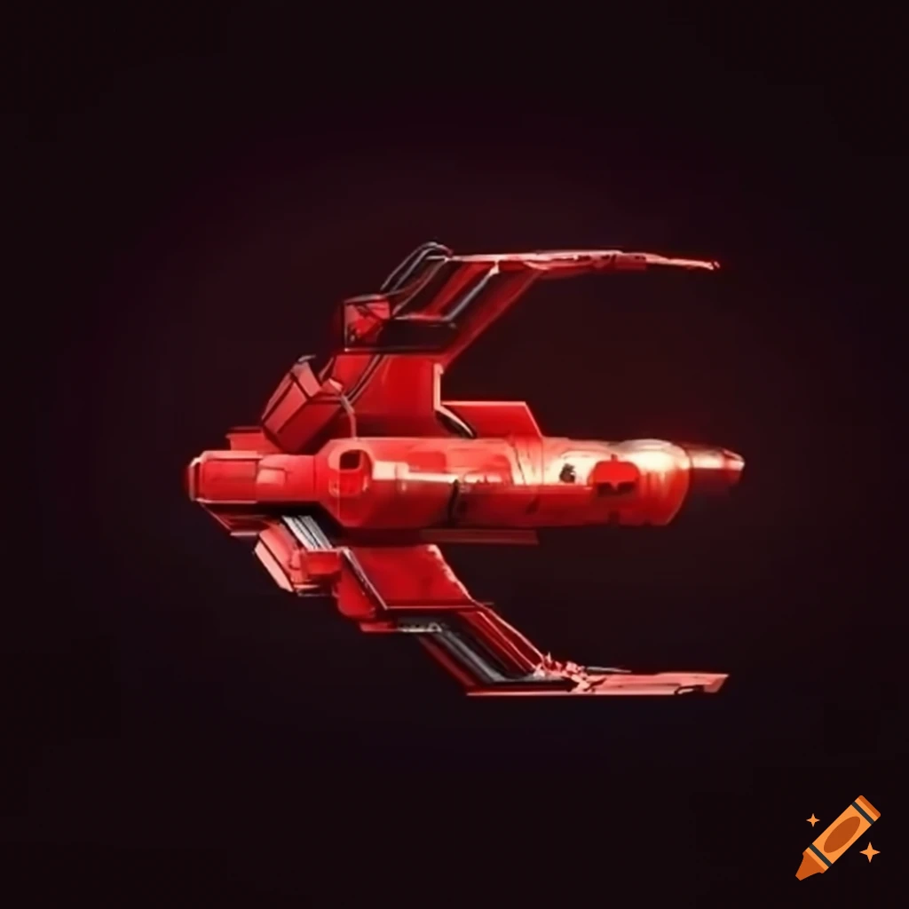 Innovative spaceship with red color theme on Craiyon