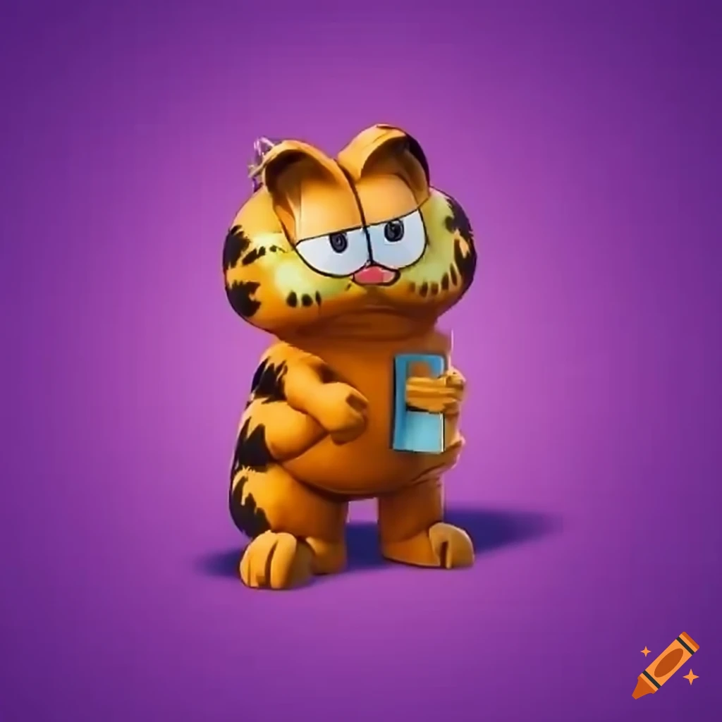 Garfield building in fortnite on Craiyon