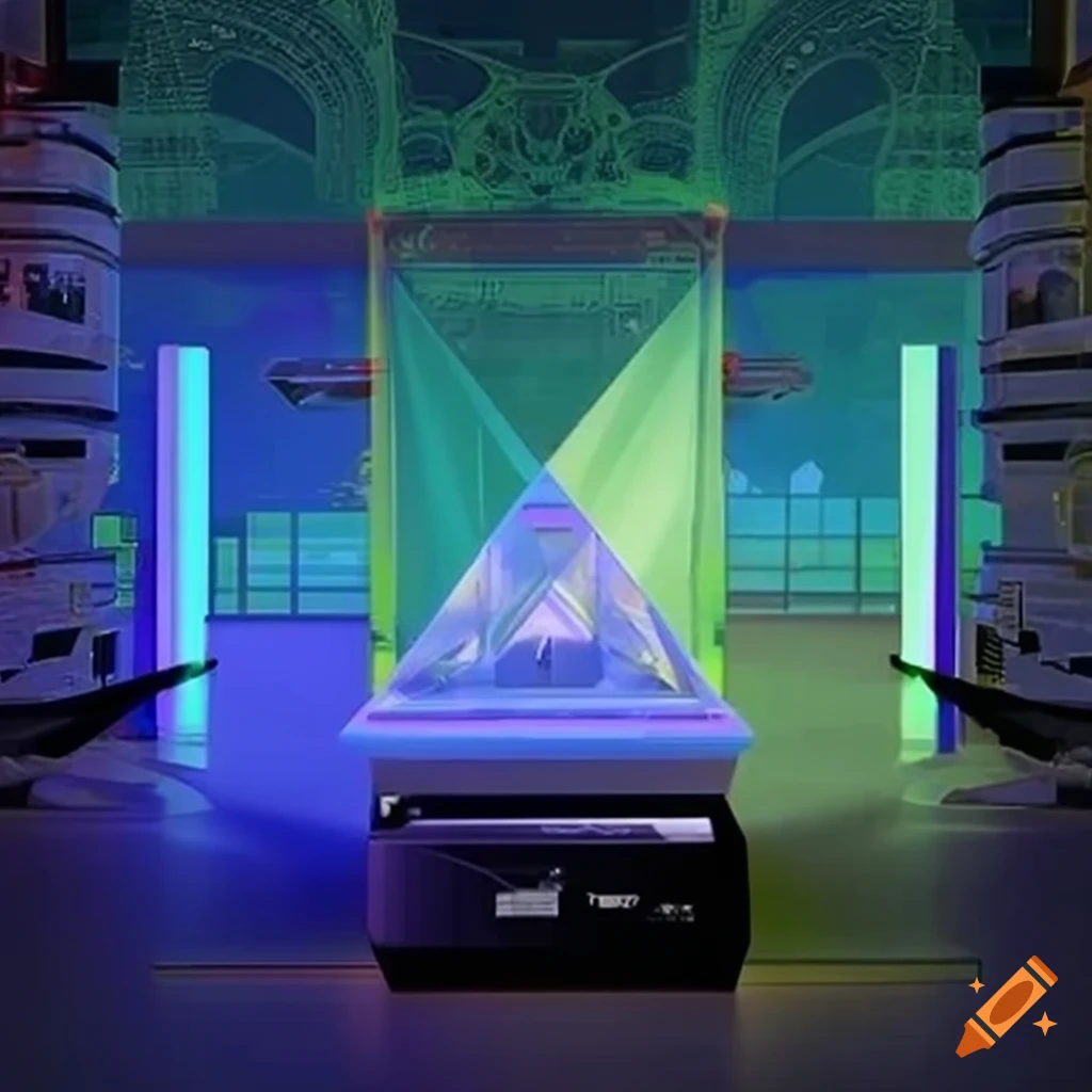 Engaging illustration of the holoboard in a modern setting on Craiyon