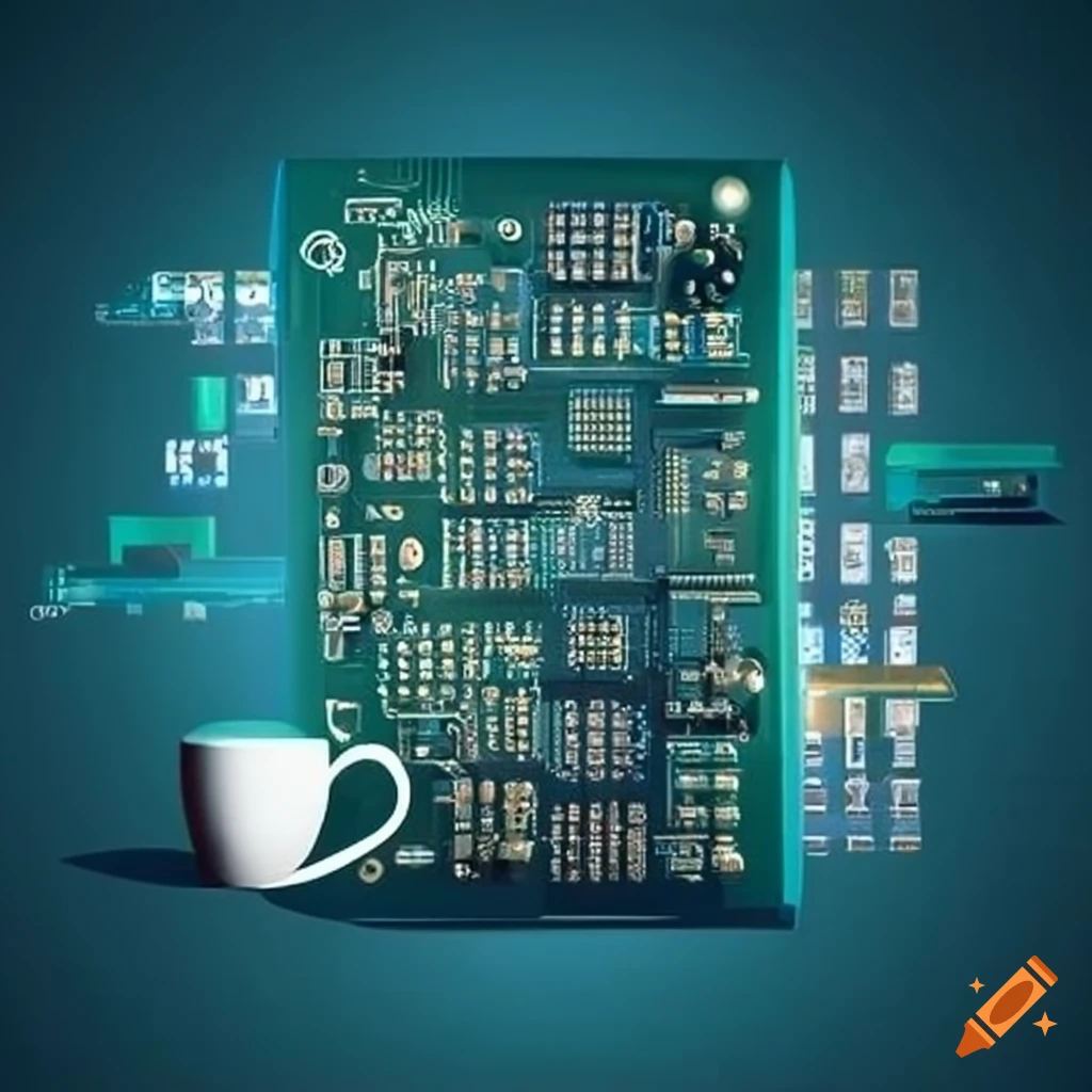 Aircraft electronic board development poster inspired by coffee on Craiyon