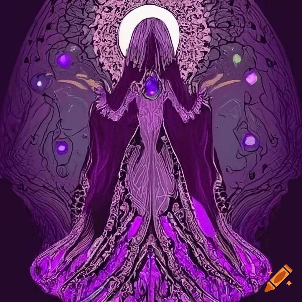 Skeleton mage with purple magic stones on Craiyon