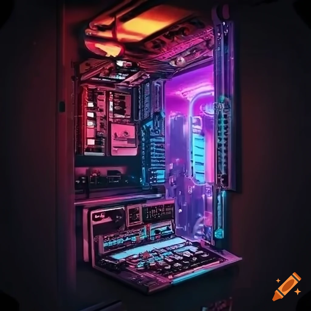 Cyber punk computers on Craiyon