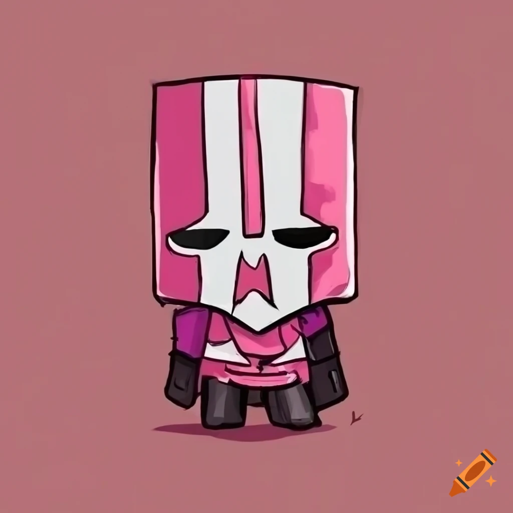 Drawing of the castle crashers pink knight on Craiyon