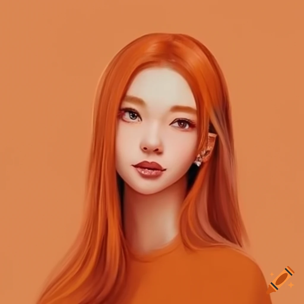Radiant orange-colored profile picture for online profiles on Craiyon