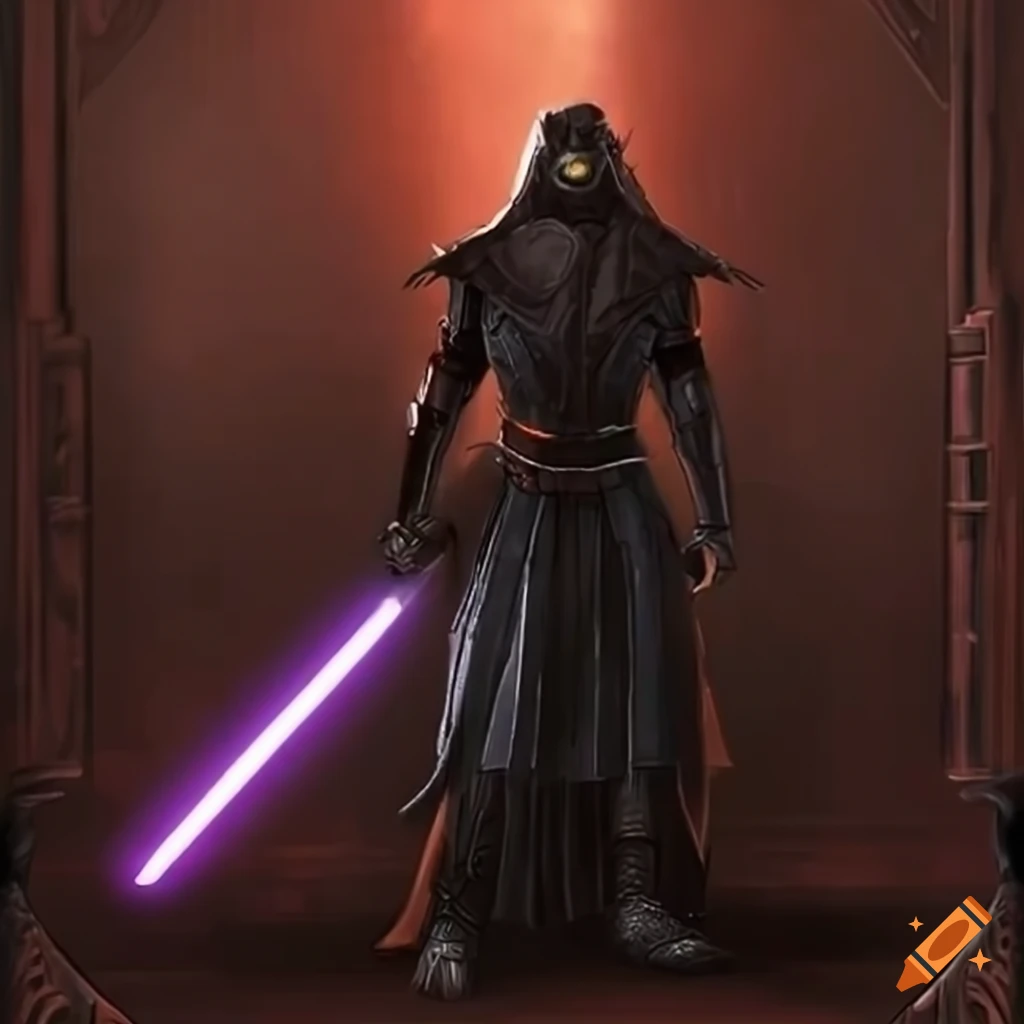 Jedi knight in demon plate armor wielding dual lightsaber in battle ...